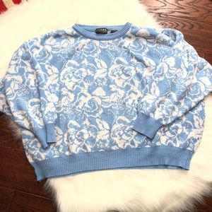 Gitano | Sweaters | Vintage 8s Gitano Blue Floral Sweater | Poshmark